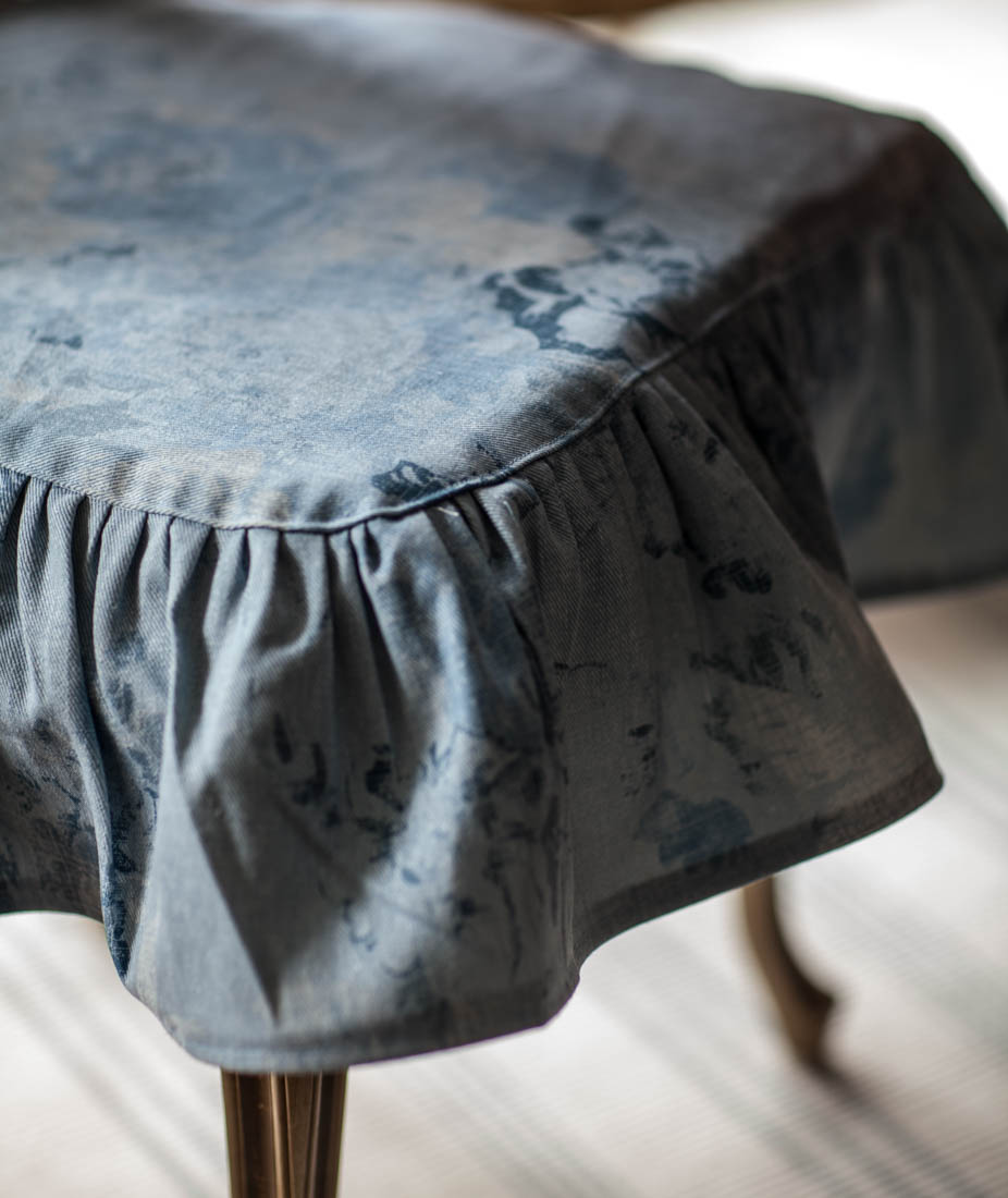 Blue French Chair Slipcovers - Cedar Hill Farmhouse