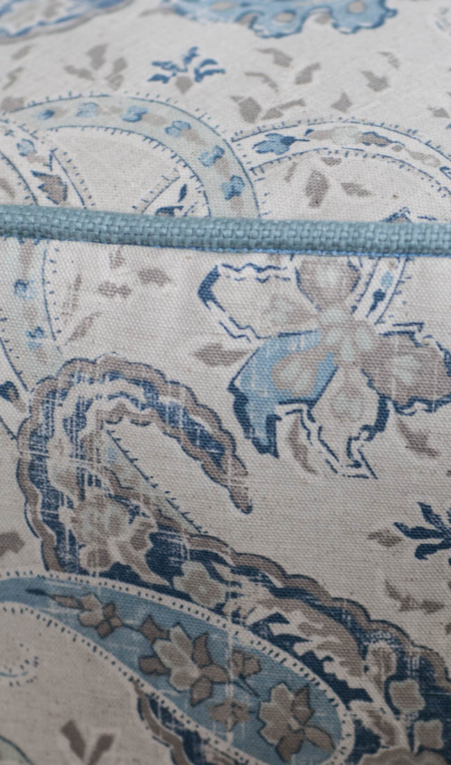 Blue Ruffled Slipcover Adds Elegance - Cedar Hill Farmhouse