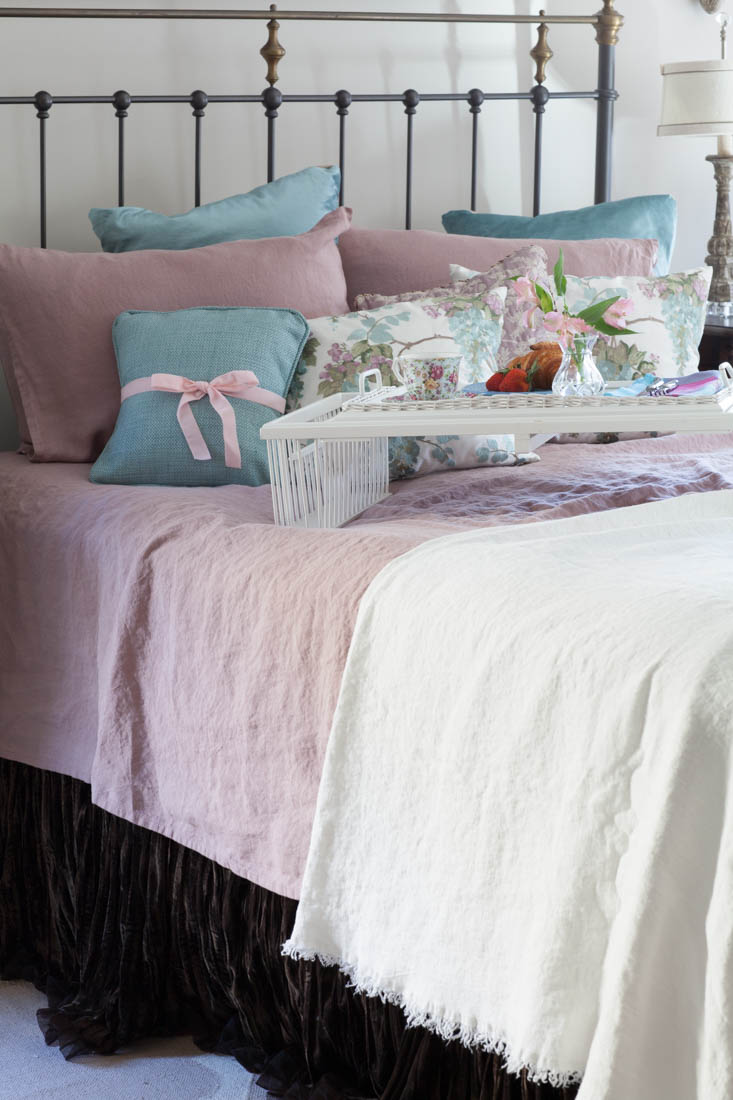 Rose Linen Sheets - Cedar Hill Farmhouse